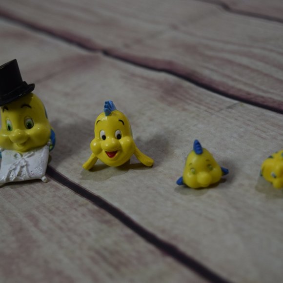 Disney | Toys | Disney Lot Of 4 Flounder Figures | Poshmark